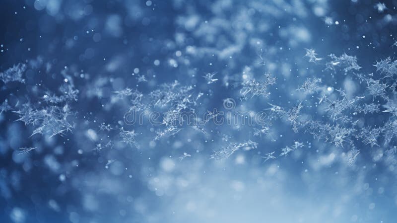 Snowflakes Falling on a Blue Background Stock Illustration ...