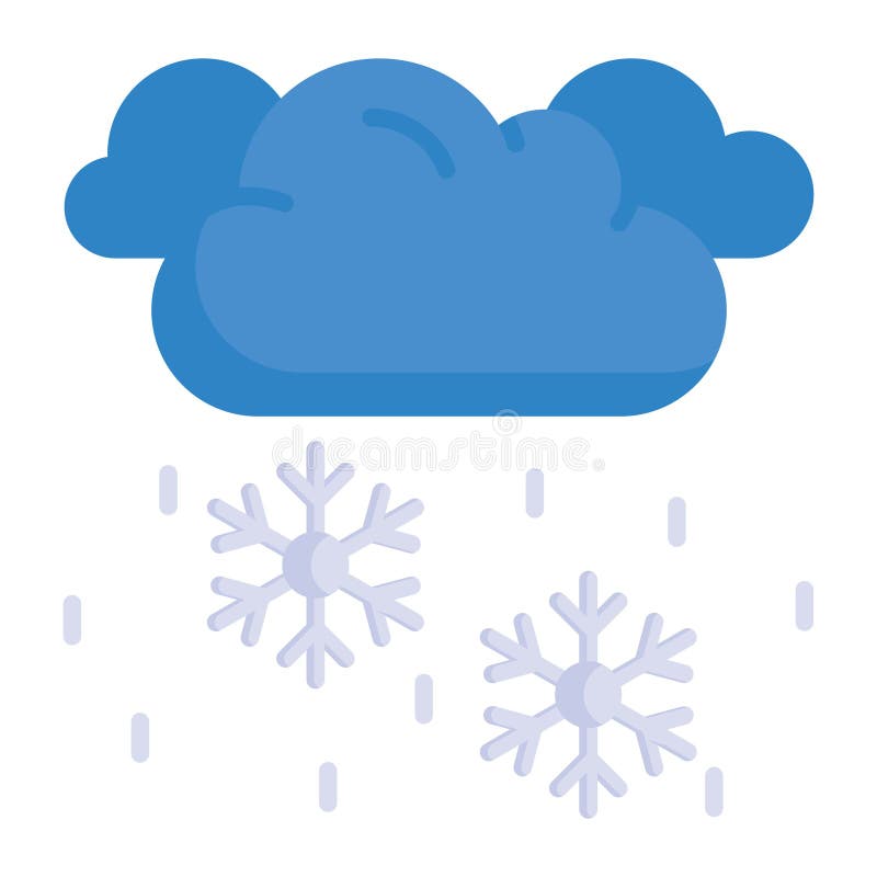 Snowflakes Falling from Clouds Denoting Snow Falling Icon in Trendy ...