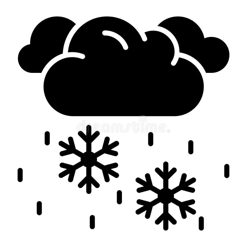 Snowflakes Falling from Cloud Vector Icon Design Stock Vector ...