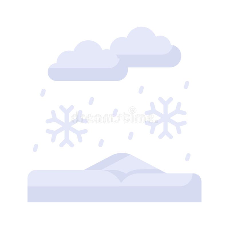 Snowflakes Falling from Clouds Denoting Snow Falling Icon in Trendy ...