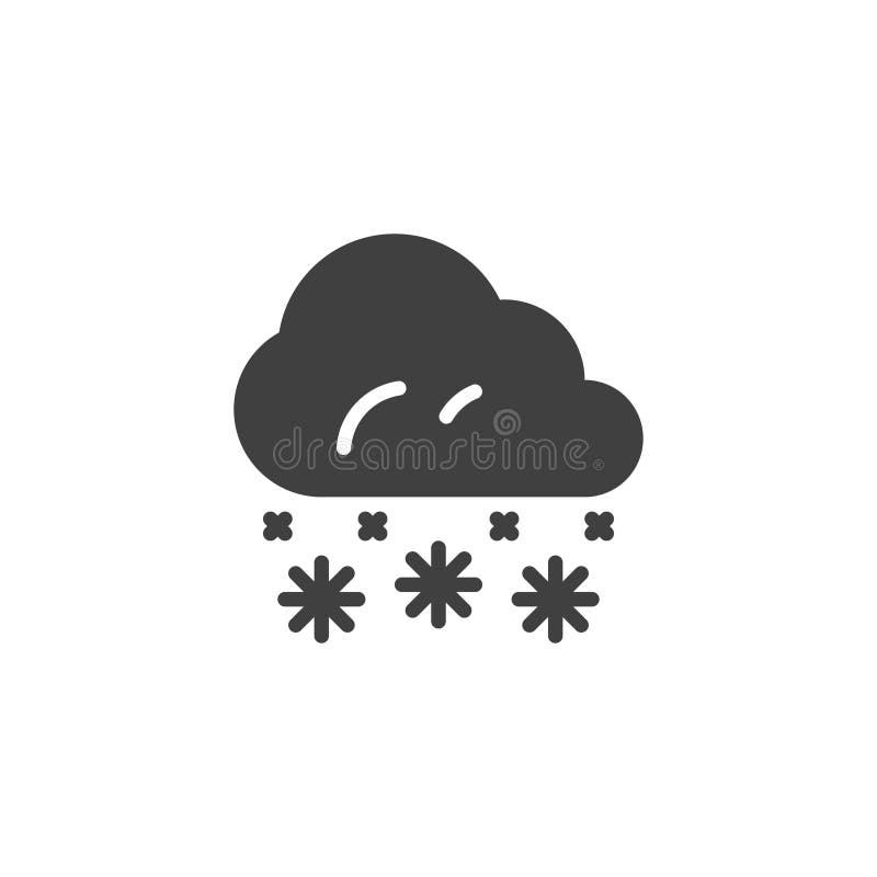 Snowflakes Falling from Clouds Vector Icon Stock Vector - Illustration ...