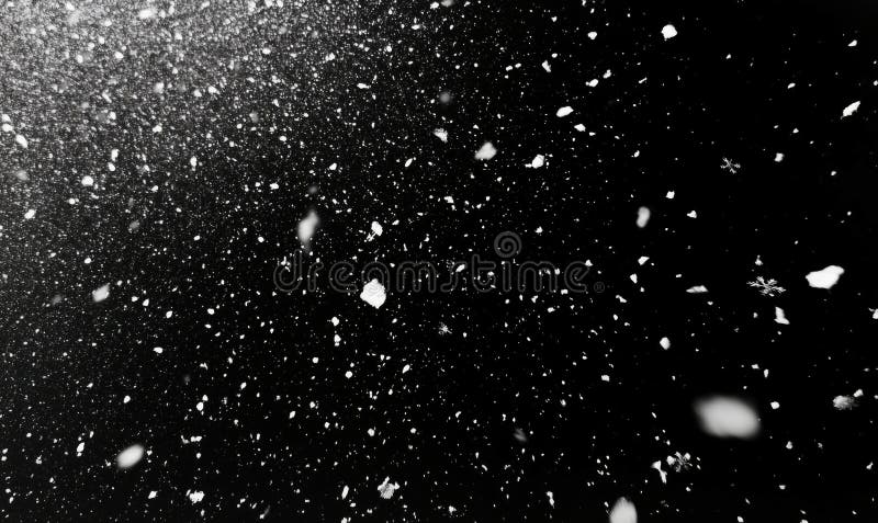 Snowflakes Falling in Dark Background, Captivating Winter Scene with ...