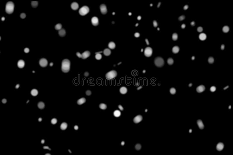 Snowflakes Falling Down on Black Background, Heavy Snow Flakes Isolated ...