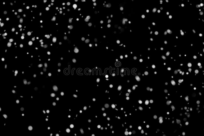 Snowflakes Falling Down on Black Background, Heavy Snow Flakes Isolated ...