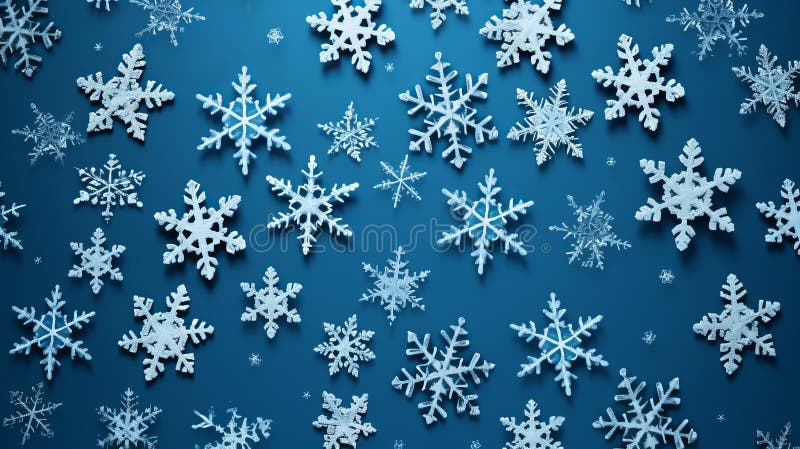 Snowflakes are Falling Down on a Blue Background Stock Image - Image of ...