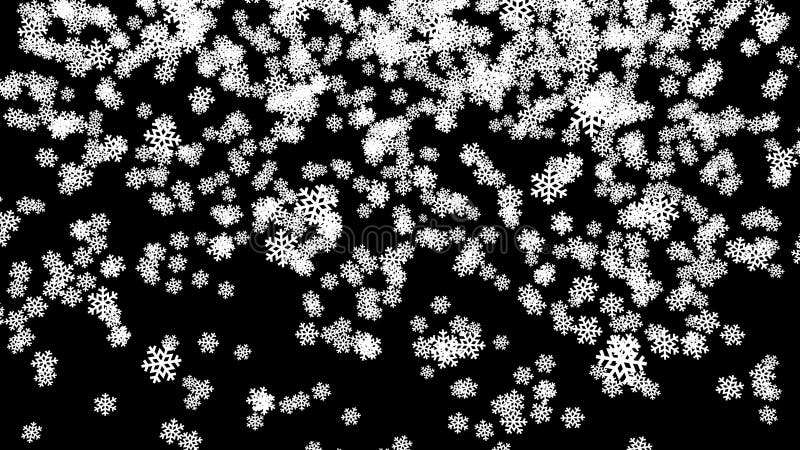 Black and White Pixel Snow Particles Heavy Flow Down Pieces 3D ...