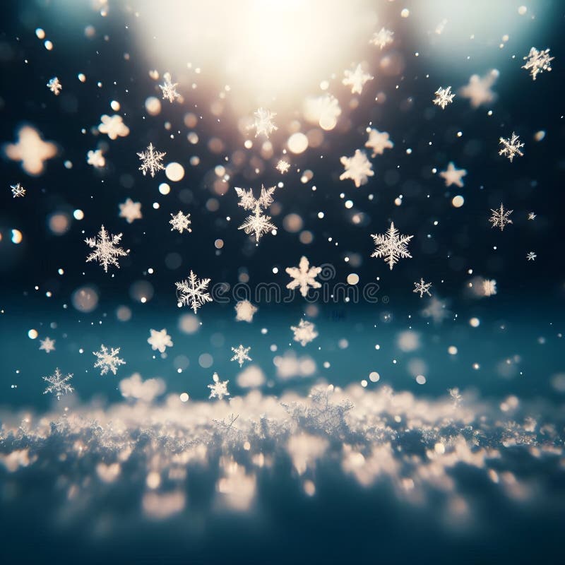 Snowflakes Falling on the Ground Stock Illustration - Illustration of ...
