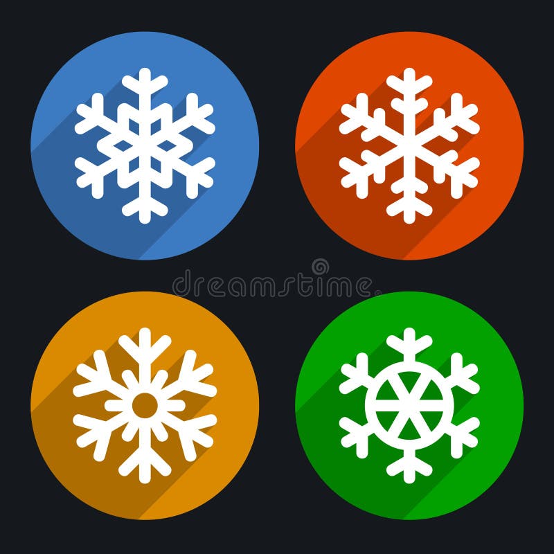 Snowflake Icons Set on White Background. Vector Stock Vector ...