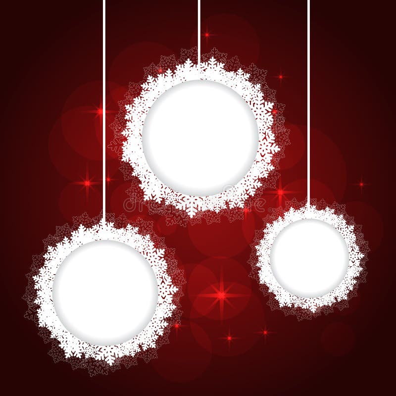 Snowflakes Frame on Red Backgournd Stock Vector - Illustration of ...