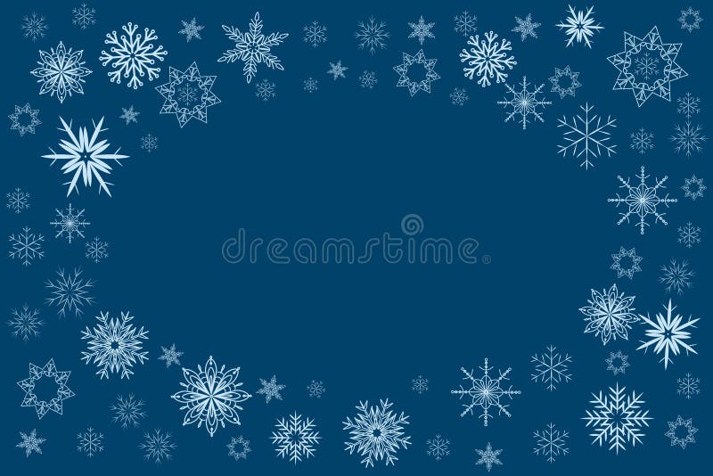 Snowflakes Frame Vector Background, Christmas Design Template with ...