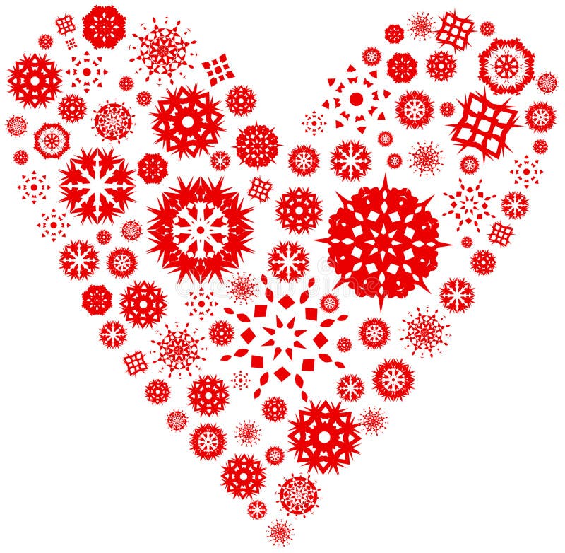 Snowflakes heart stock vector. Illustration of heart, snow - 3508194