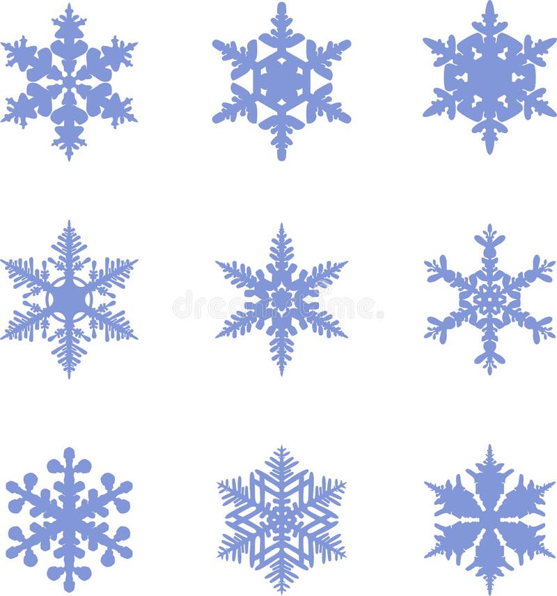 Snowflakes Icon Collection. Vector Shape Stock Vector - Illustration of ...