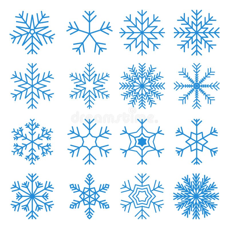 Snowflakes Icons Set stock vector. Illustration of star - 34998816