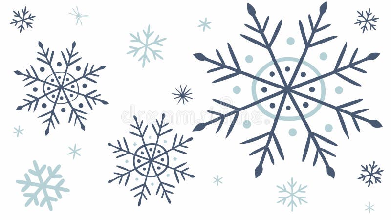 Snowflakes Illustration Set, Winter Weather, Cold Season Design ...