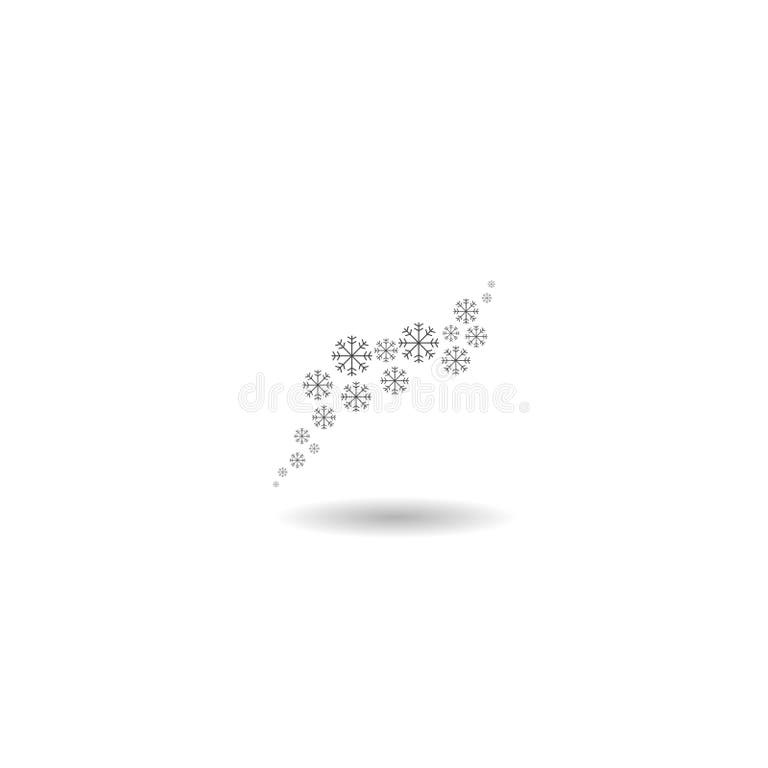 Snowflakes Logo Template Icon with Shadow Stock Vector - Illustration ...