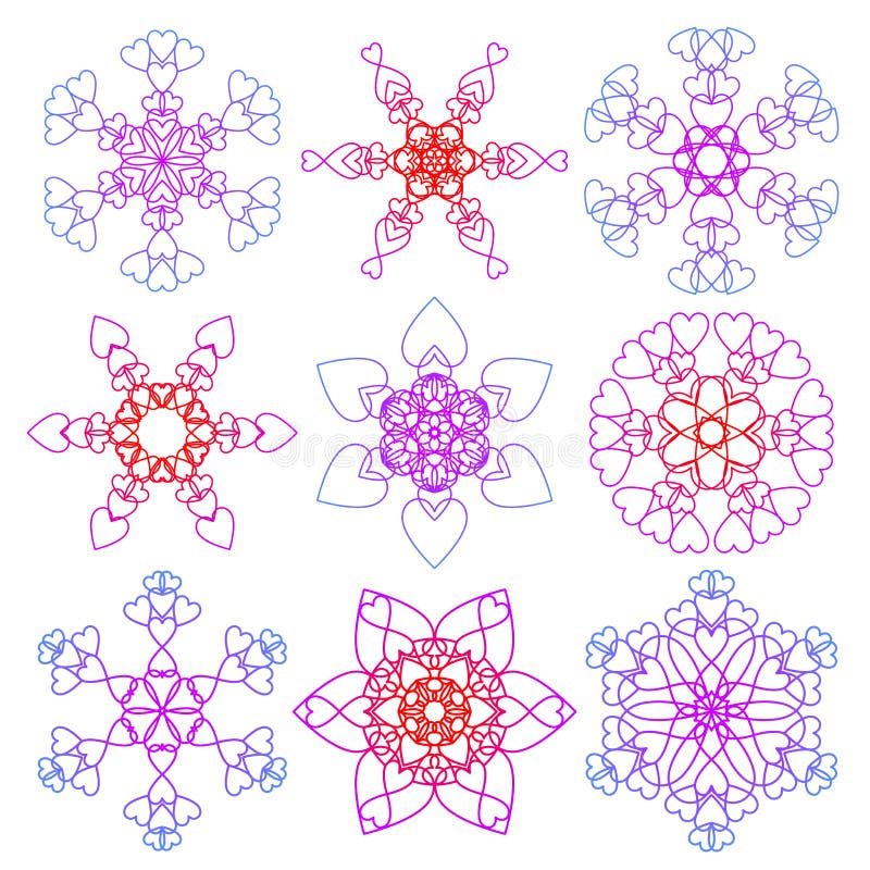 Snowflakes of love stock vector. Illustration of heart - 17630602