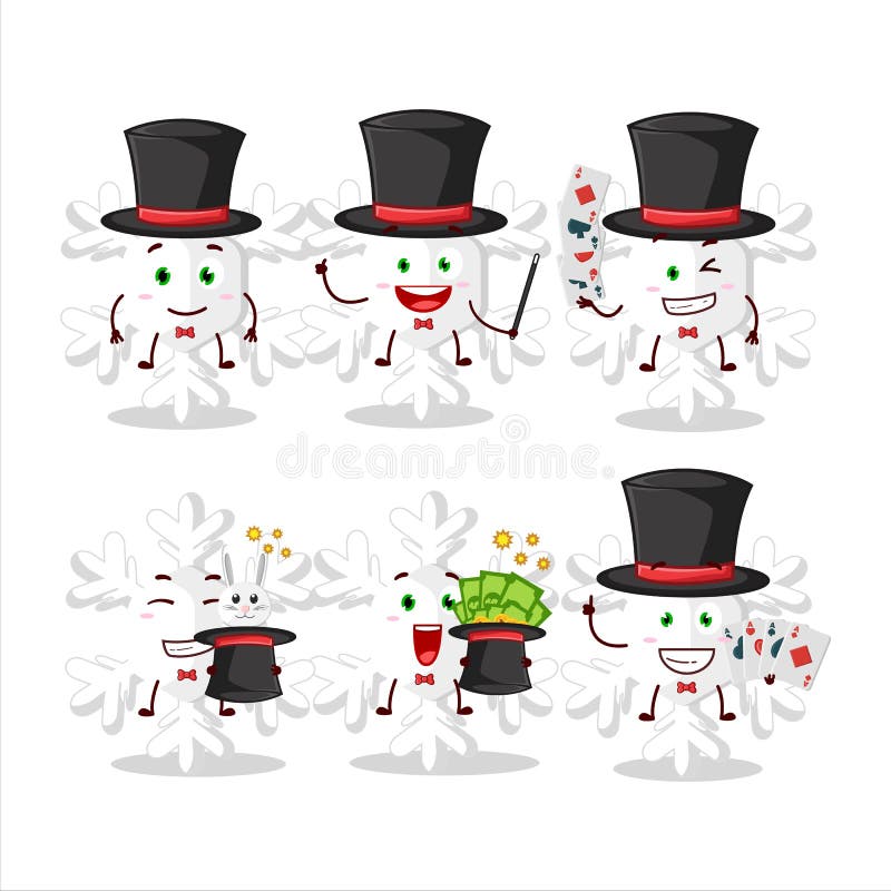 A Snowflakes Magician Cartoon Character Perform on a Stage Stock Vector ...
