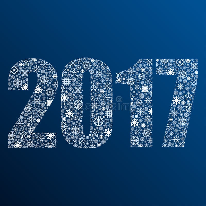 2017 Snowflakes. Number Symbol Year 2017. Stock Vector - Illustration ...