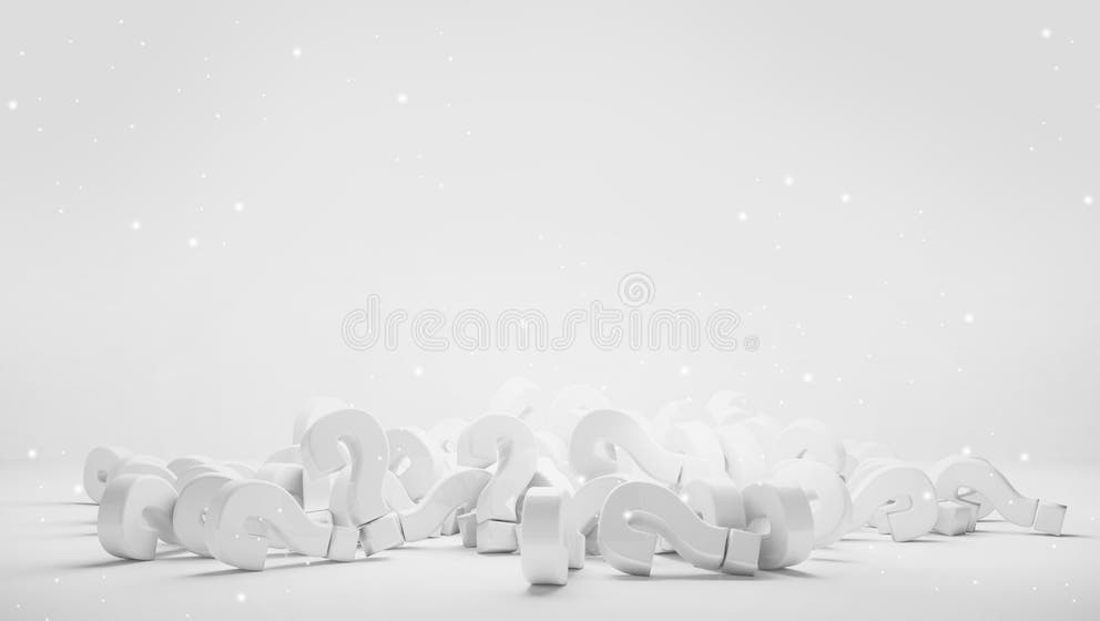 Snowflakes Over Pile of Questions Marks 3d Rendering Stock Illustration ...