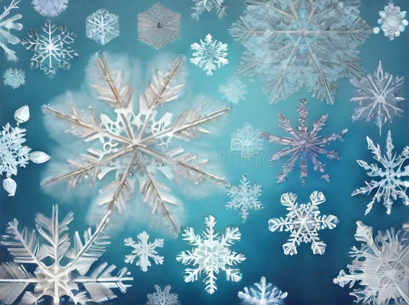 Snowflakes Painted Background Drawing Pantone Palette. Stock ...