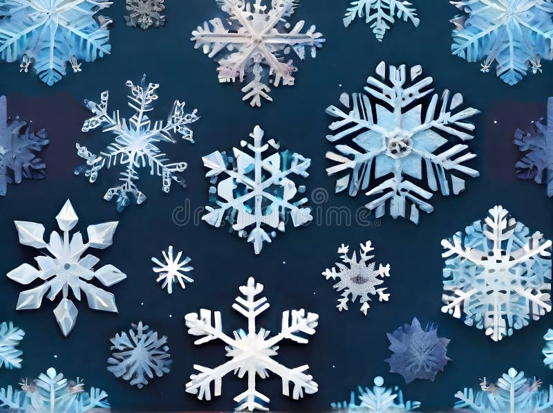 Snowflakes Painted Background Drawing Pantone Palette. Stock ...