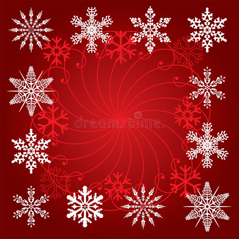 Snowflakes on Red Background Stock Vector - Illustration of design ...