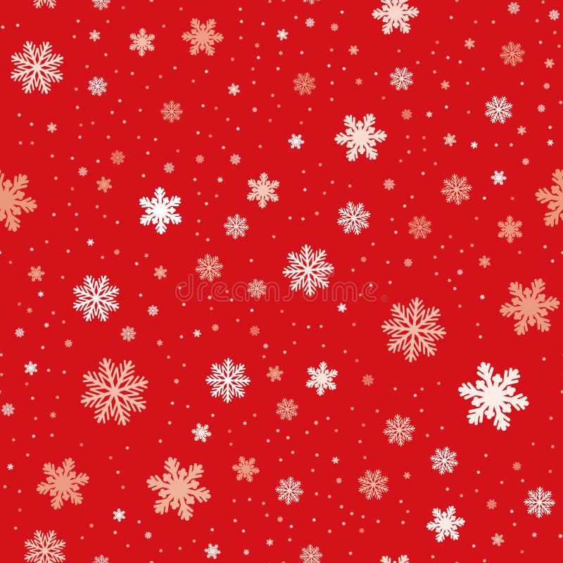Snowflakes on Red Background Pattern Stock Illustration - Illustration ...