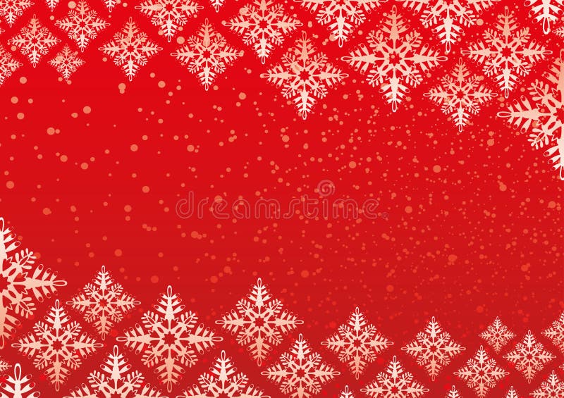 Snowflakes on Red Background Stock Vector - Illustration of booklet ...