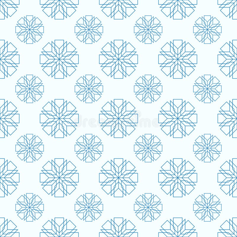 Snowflakes Seamless Geometric Pattern. Stock Vector - Illustration of ...