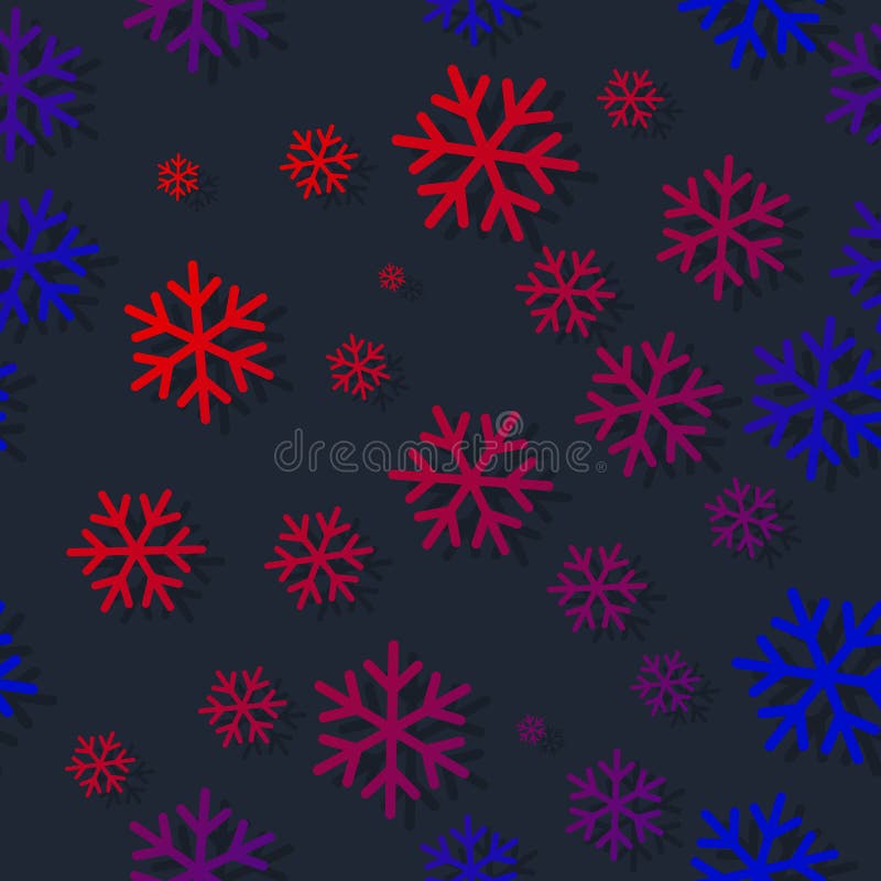 Snowflakes Seamless Pattern with Bright Gradient Colors Stock Vector ...