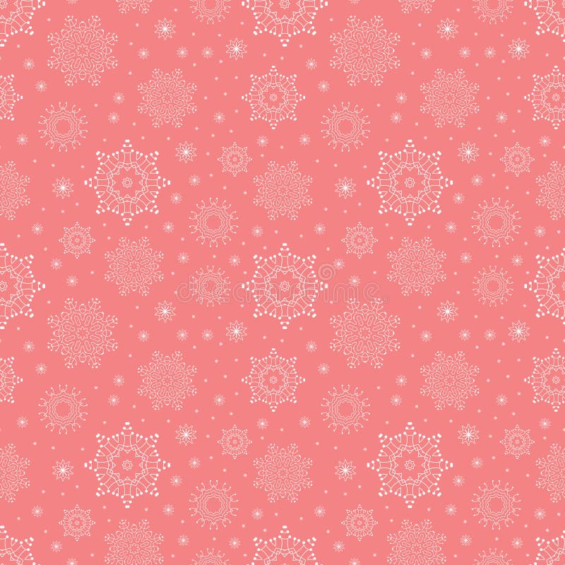 Snowflakes Seamless Pattern, Christmas Background Stock Vector ...