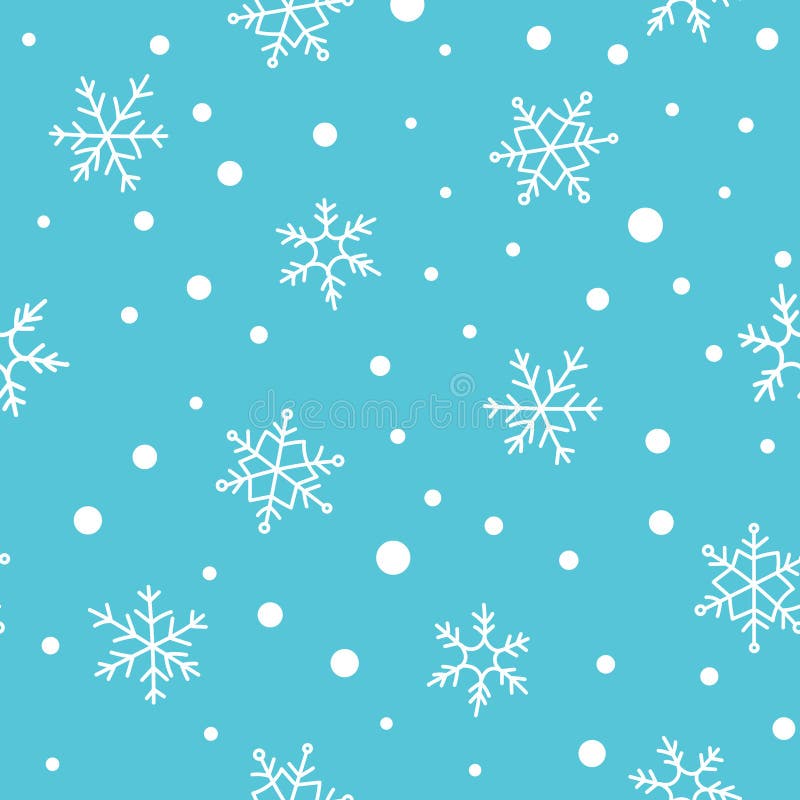 Snowflakes Seamless Pattern in Flat Cartoon Style Stock Vector ...