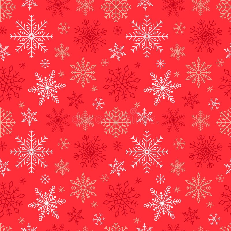 Snowflakes Seamless Pattern of Many Snowflakes on a Red Background ... Snowflakes Seamless Pattern of Many Snowflakes on a Red Background ...