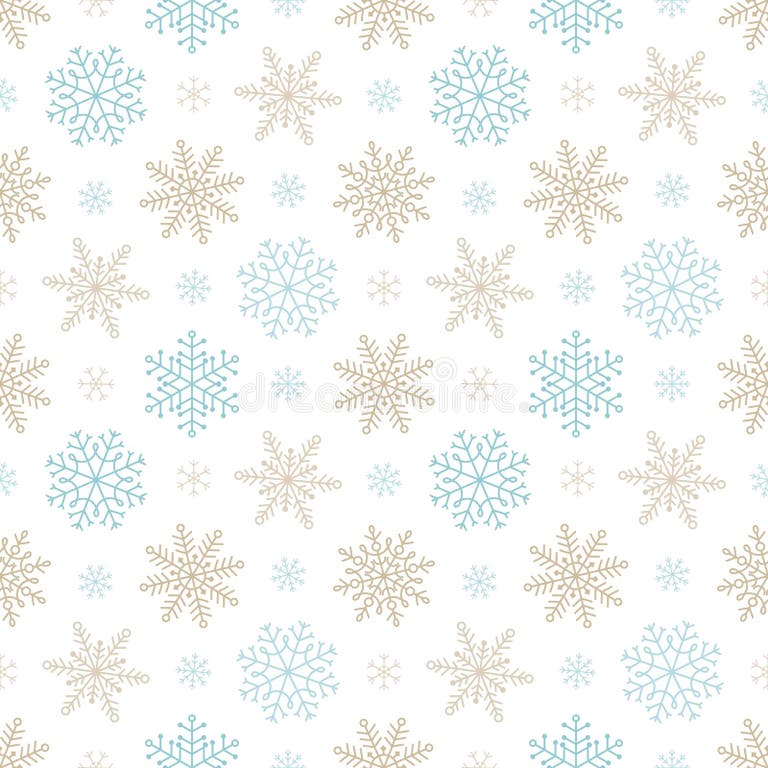 Snowflakes Seamless Pattern of a Variety of Snowflakes on a White ...