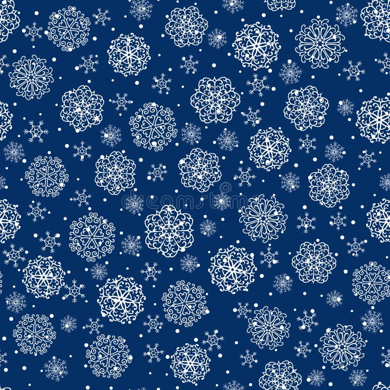 Snowflakes Seamless Pattern Stock Vector - Illustration of template ...