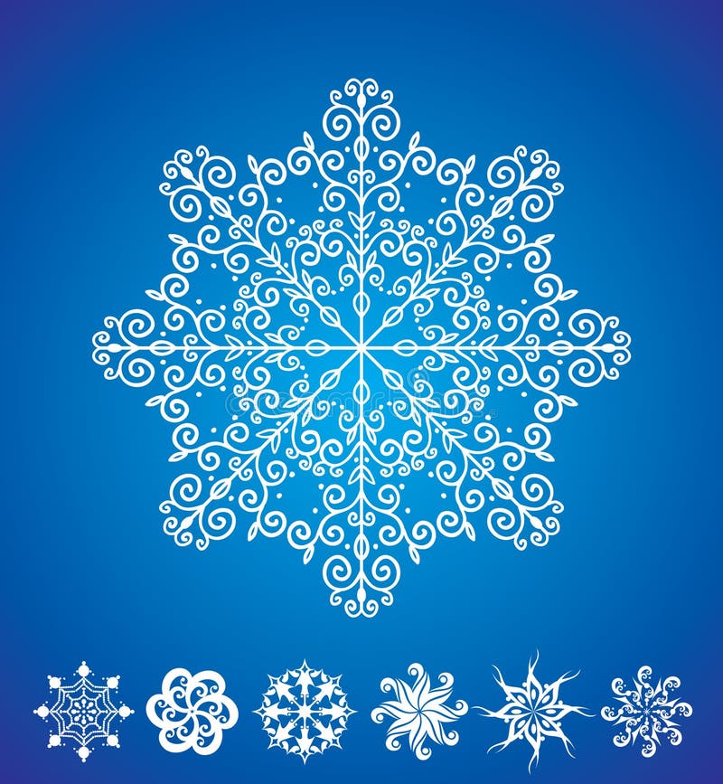 Snowflakes set stock vector. Illustration of decoration - 11205477