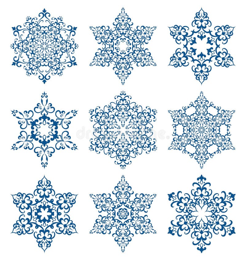 Snowflakes set stock vector. Illustration of decorative - 21909028
