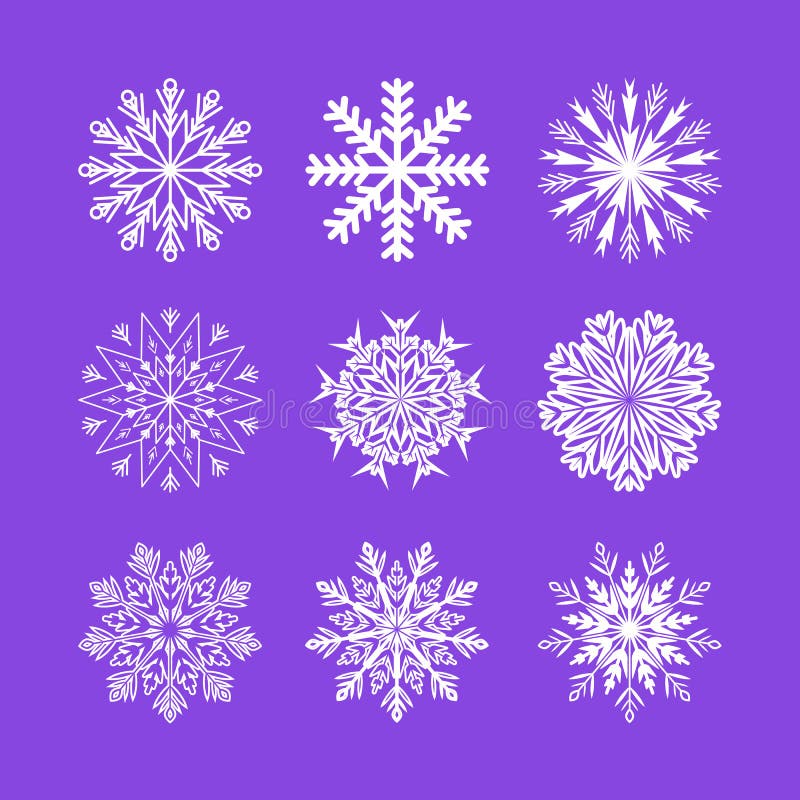 Purple Snowflake Clipart Stock Illustrations – 196 Purple Snowflake ...
