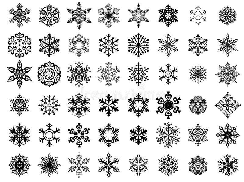Snowflakes set stock vector. Illustration of artwork - 47627265