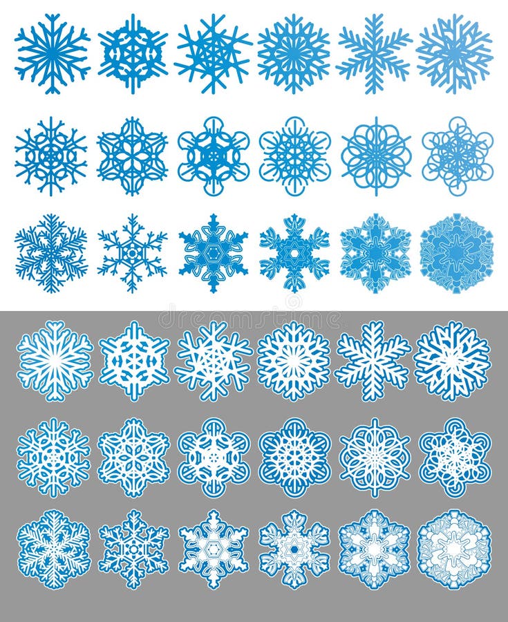Snowflakes set stock vector. Illustration of snow, holiday - 32859645