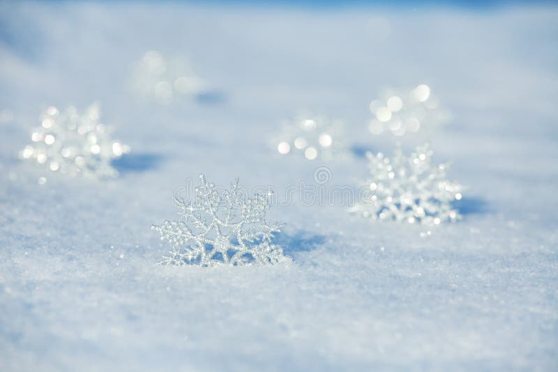Snowflakes on snow stock photo. Image of snowflakes, color - 26489416