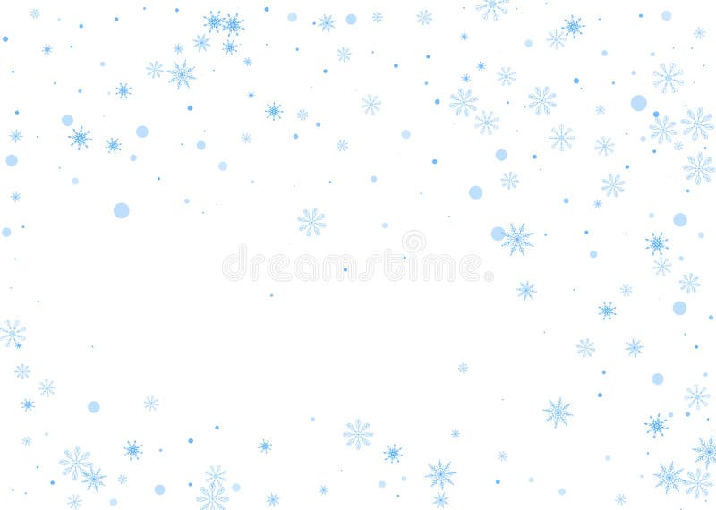 Snowflakes. Snow, Snowfall. Falling Scattered Blue Snowflakes on a ...