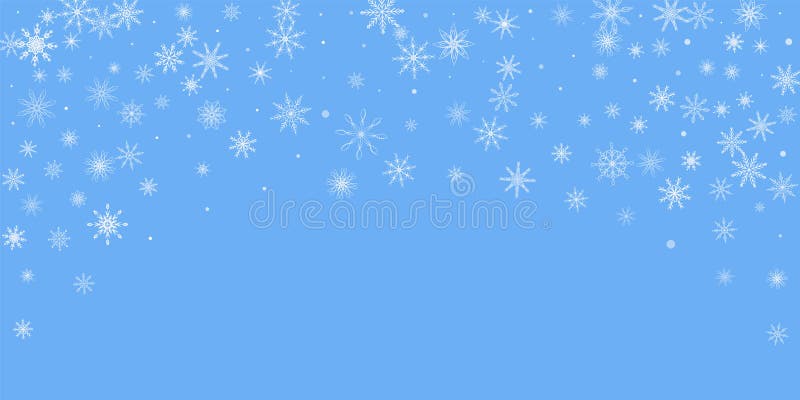 Snowflakes. Snow, Snowfall. Falling Scattered White Snowflakes on a ...