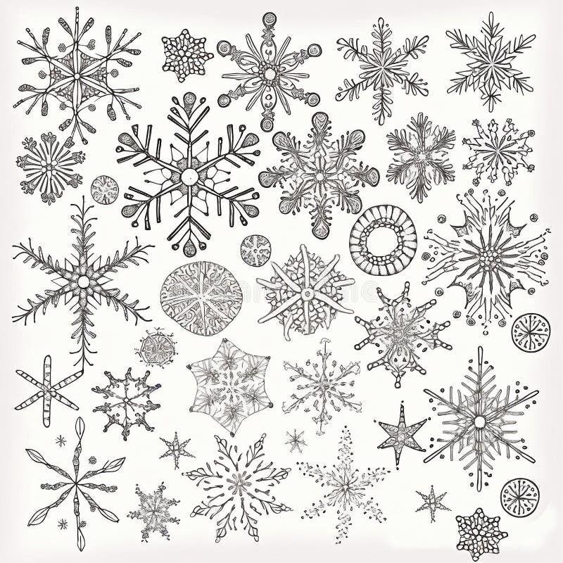 Snowflakes an star Pattern stock illustration. Illustration of black ...