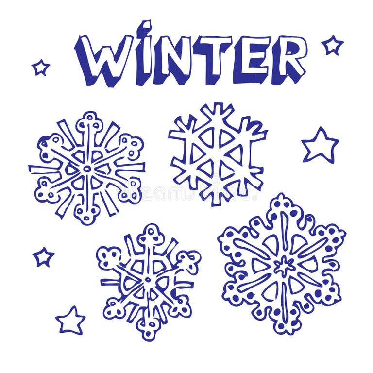 Snowflakes and stars stock vector. Illustration of isolated - 25155937