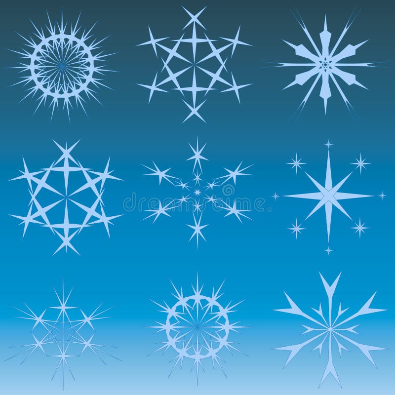 Snowflakes and stars stock vector. Illustration of graphic - 7104806