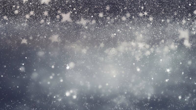 Snowflakes and Stars on a Dark Blue Background with Bokeh Stock ...