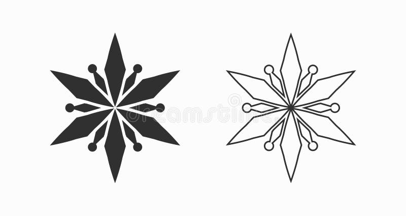 Snowflakes Stars Icons Isolated Stock Vector - Illustration of ...