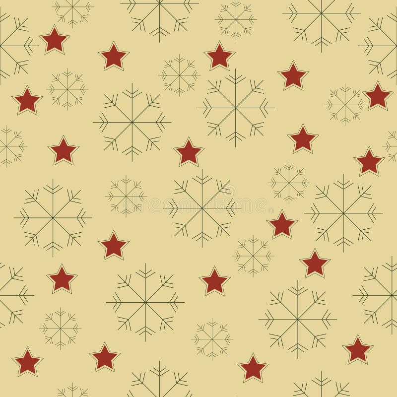 Snowflakes and Stars Pattern Stock Illustration - Illustration of ...