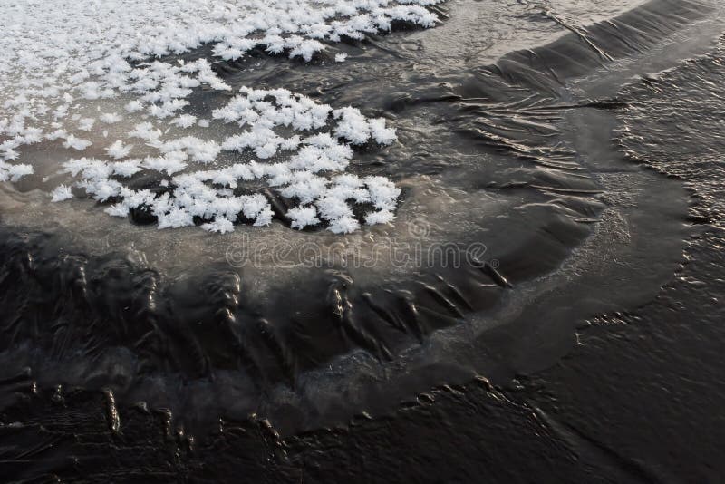 Snowflakes and stream stock photo. Image of stream, snow - 12859806